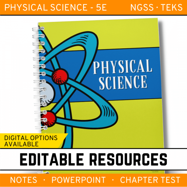 Physical Science Notes, PowerPoint and Chapter Tests EDITABLE Bundle ...