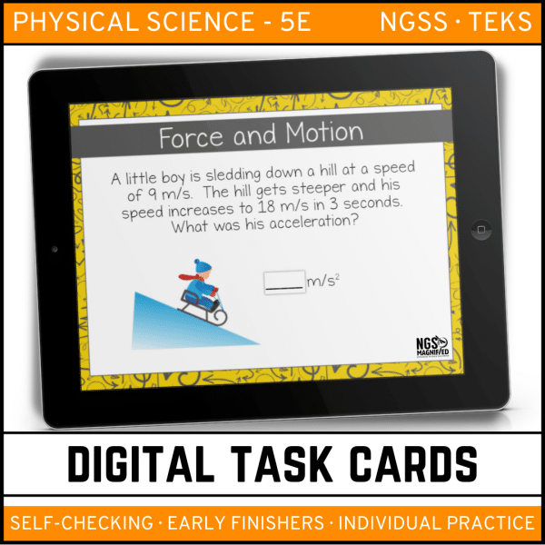 Force and Motion Digital Task Cards | NGS Magnified