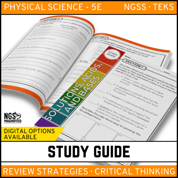 Solutions, Acids and Bases Study Guide | NGS Magnified