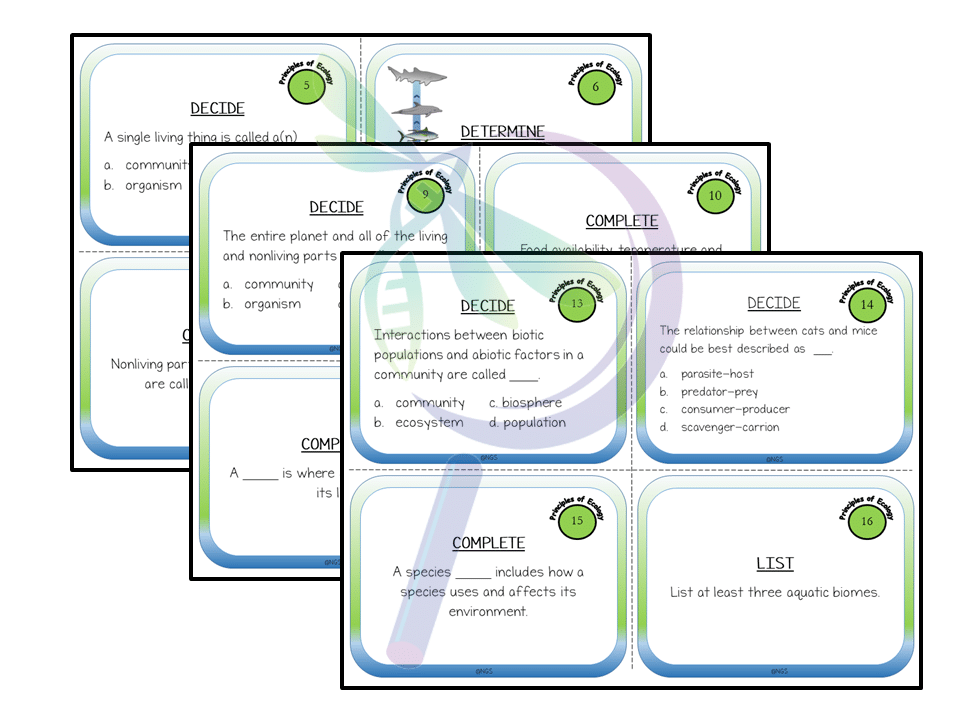 Principles of Ecology – Task Cards | NGS Magnified